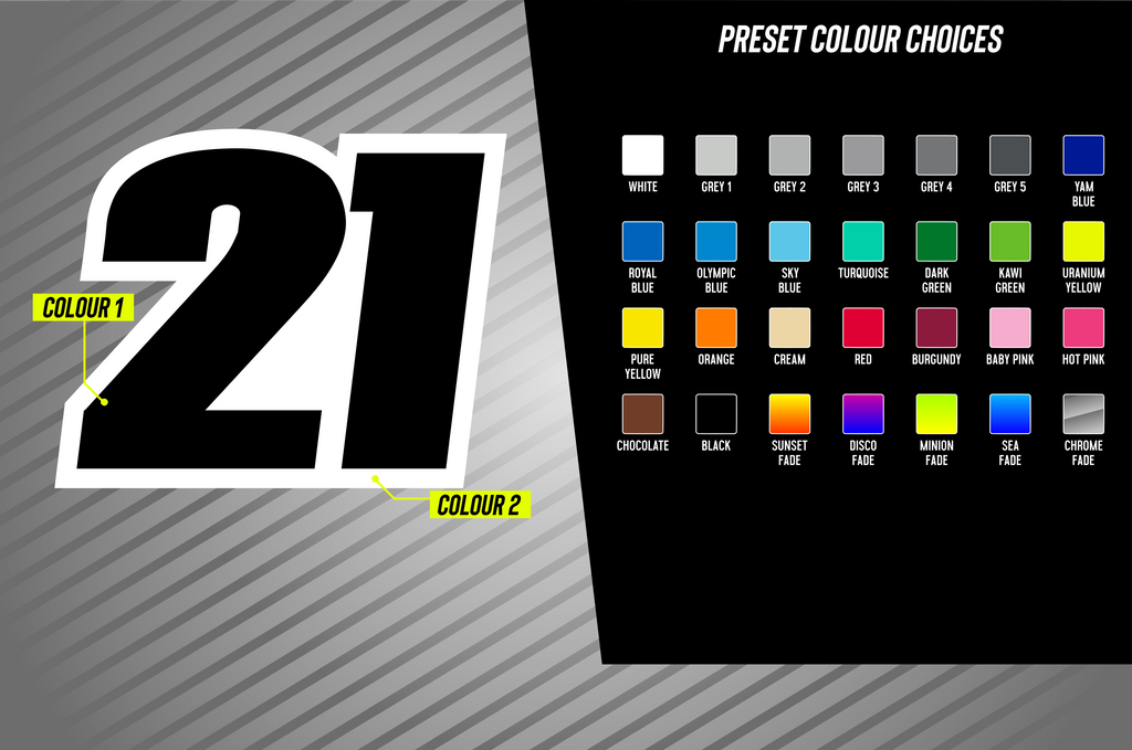 Full Colour Printed Number Decal - Twenty One Style – Unlimited Industries